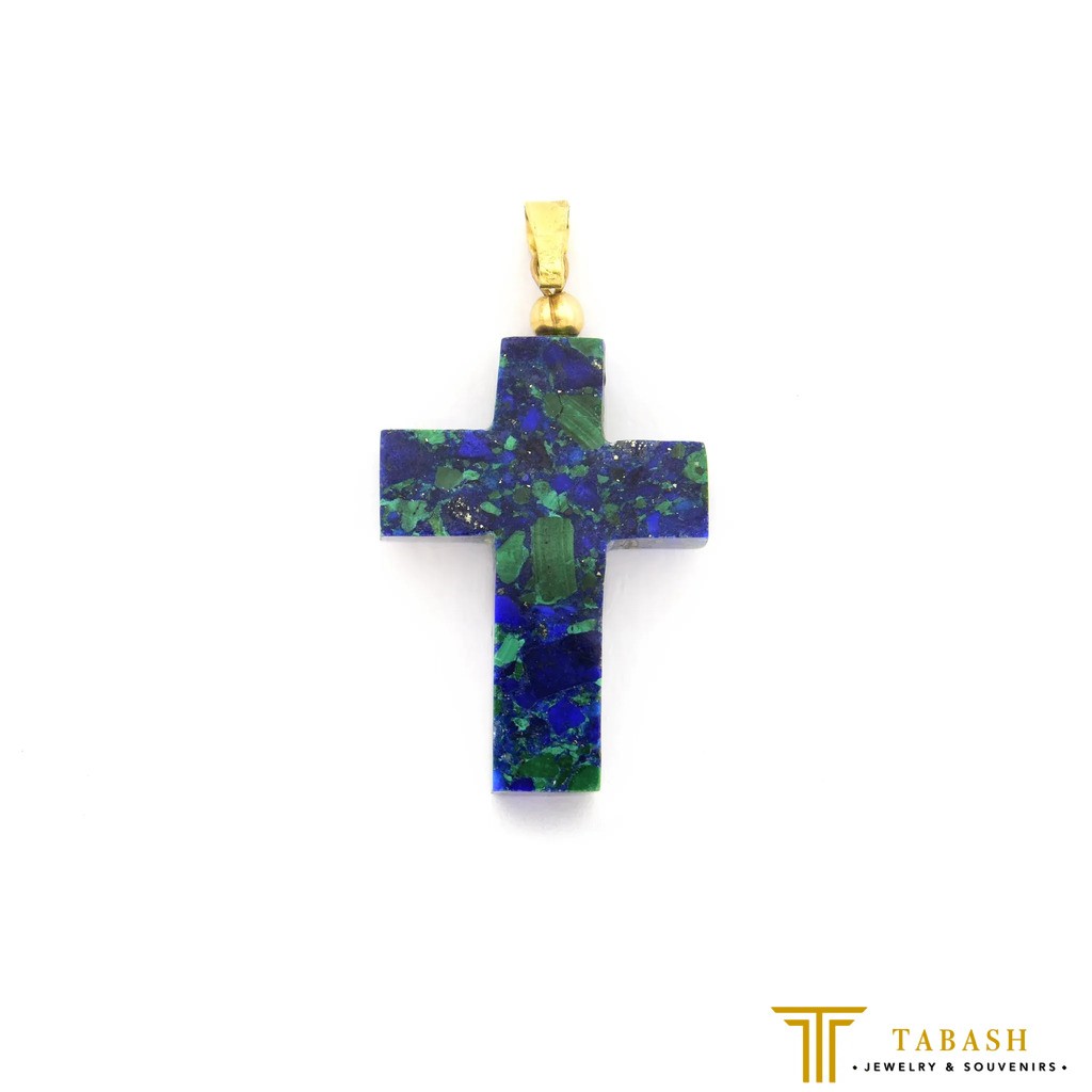 14K Gold Malachite Cross | Tabash Souvenir